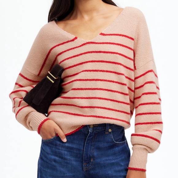 Madewell | Sweaters | Madewell Vneck Wedge Cozy Striped Sweater | Poshmark